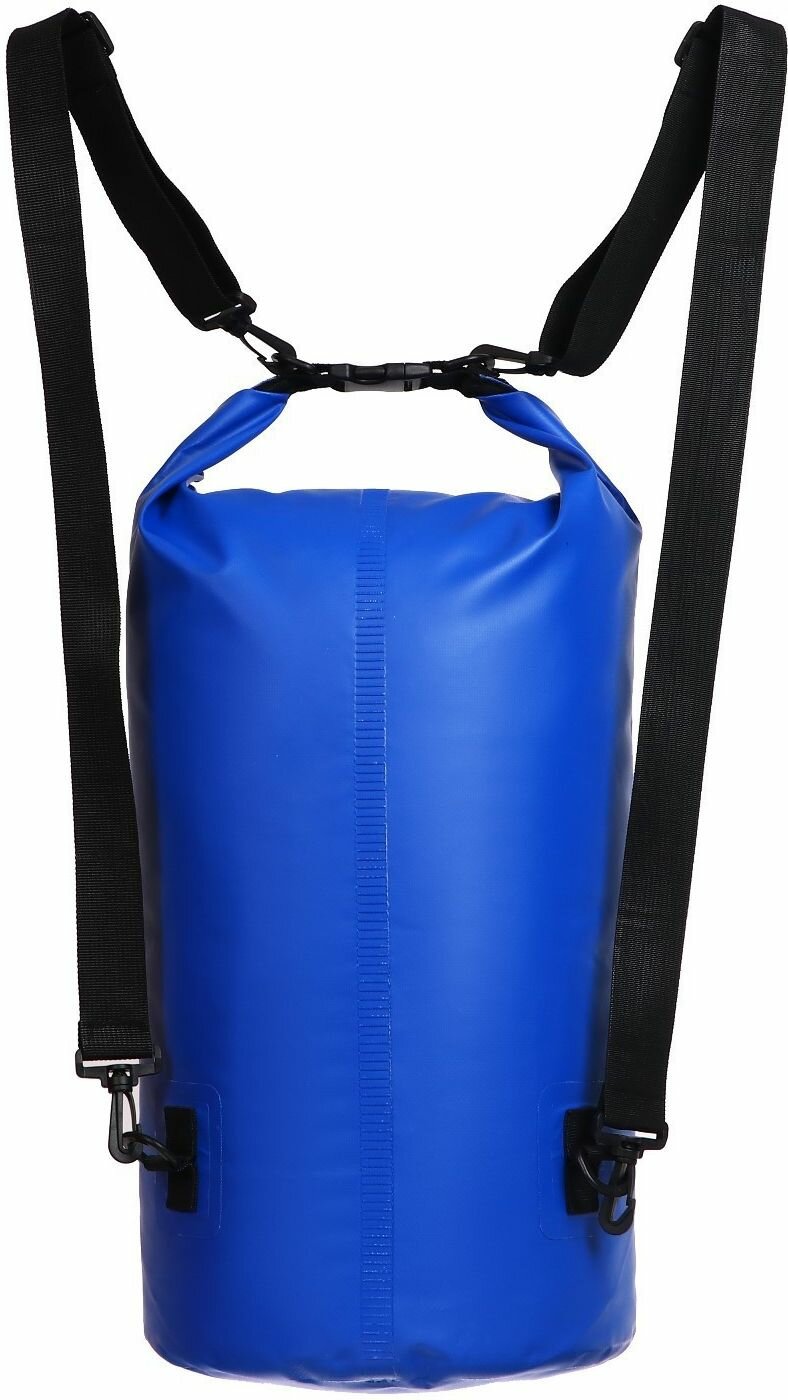 Гермомешок туристический из ПВХ с двумя ремнями для рыбалки, герметичный мешок для защиты вещей от воды, водонепроницаемая сумка-чехол для документов, гаджетов и одежды, 30 литров, синий
