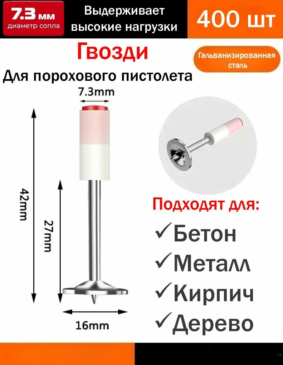 Комплект гвоздей C10K, для пневмопистолета, оцинкованные, 400 шт