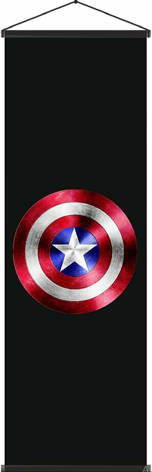Вертикальный двухсторонний флаг супергероя 150х50 см на блэкауте