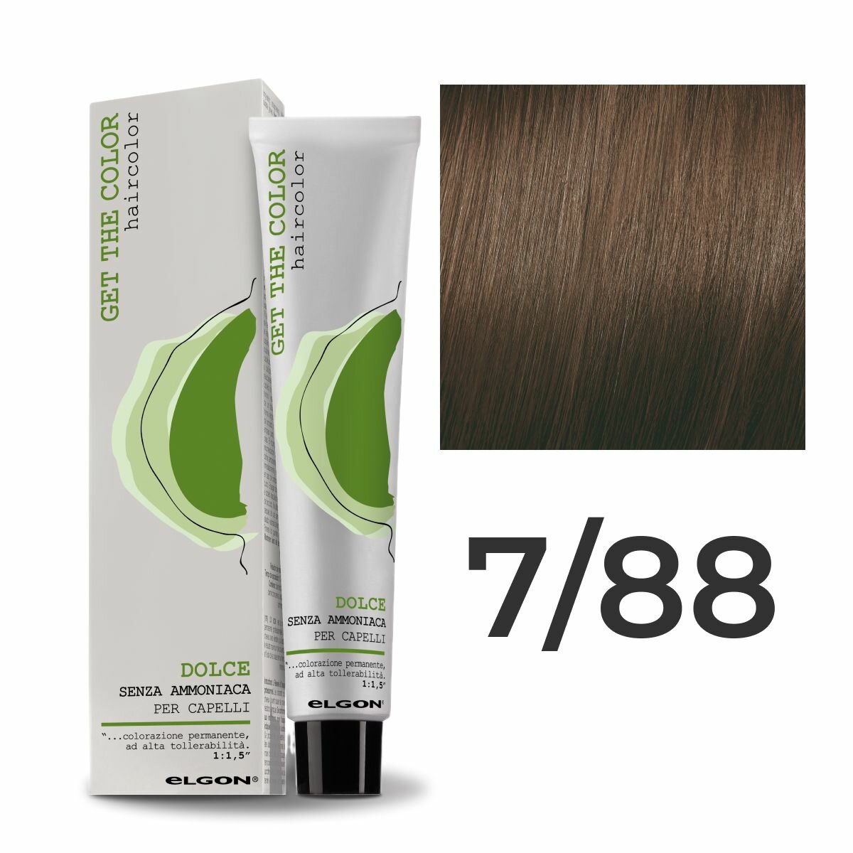 Крем - краска для волос профессиональная Elgon Get the Color Dolce 7/88 Русый Насыщенный шоколадный 100 мл