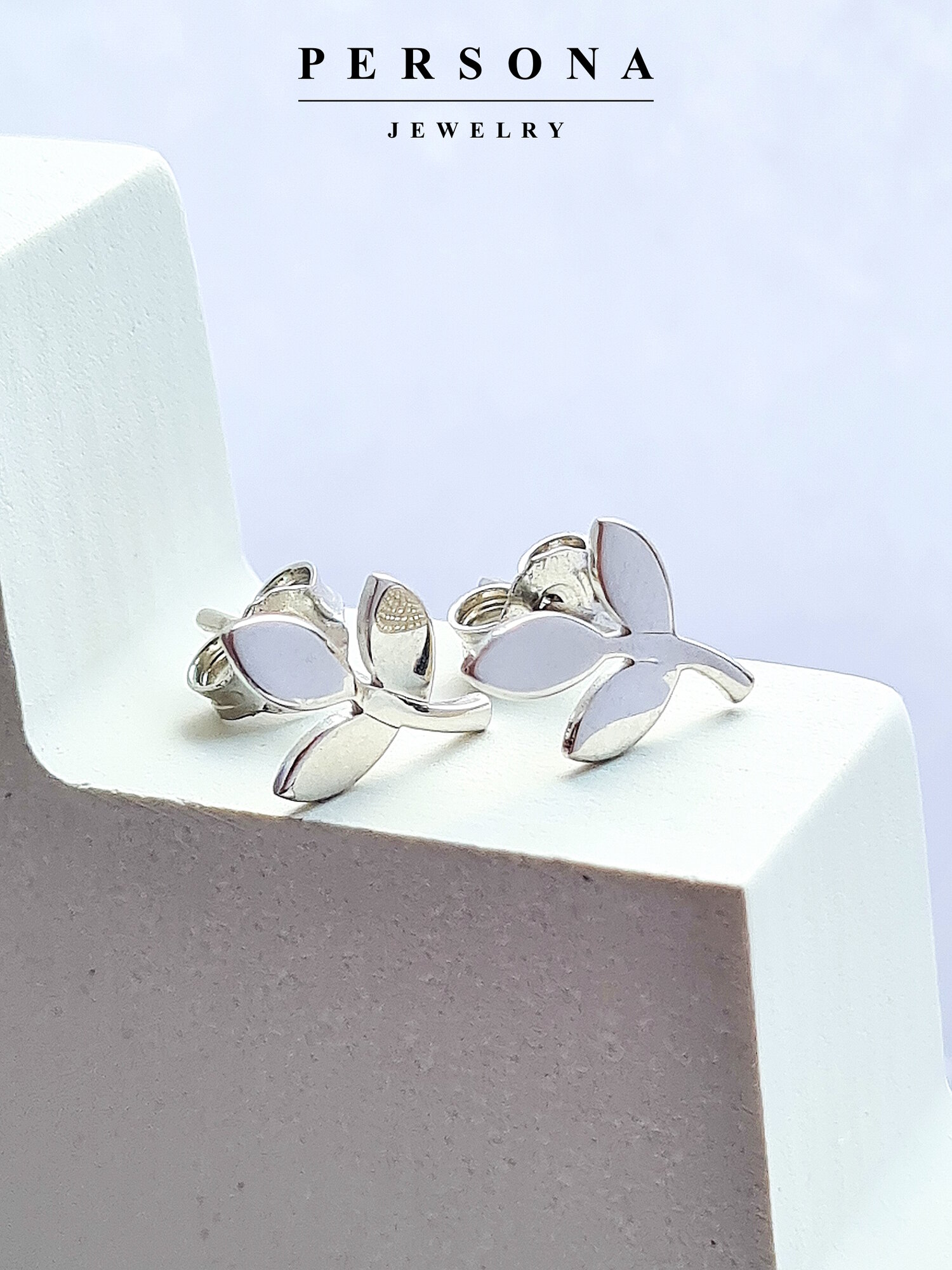 Серьги пусеты, серебро, 925 проба, родирование