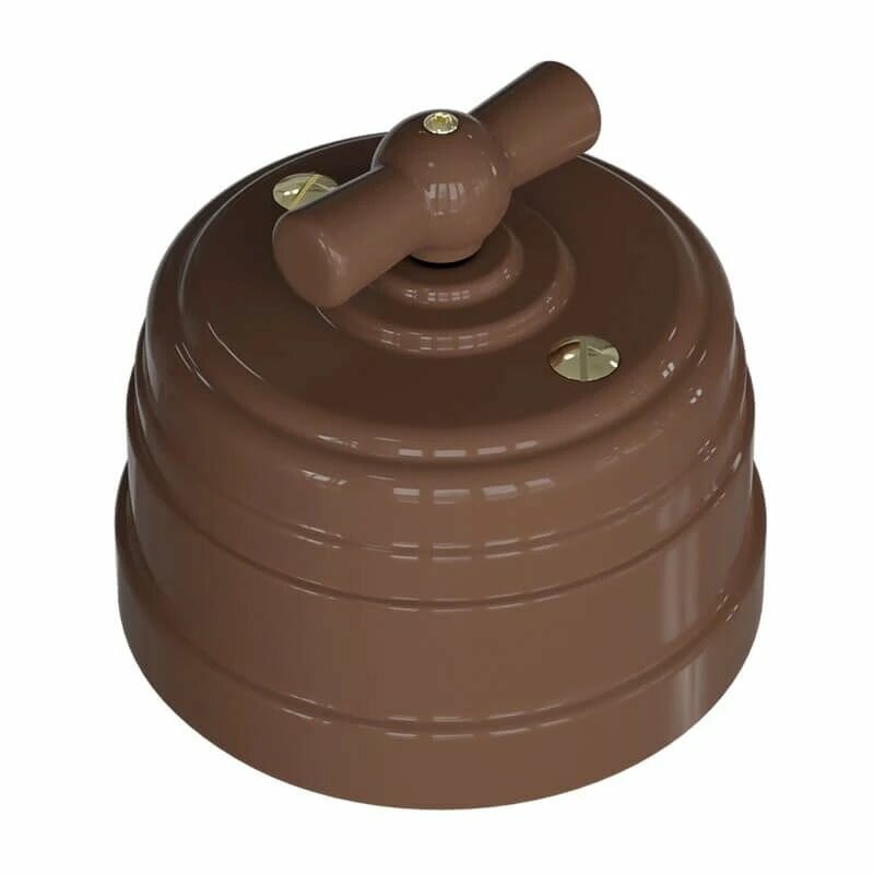 Ретро выключатель какао, GE30401-70 ТМ МезонинЪ, двухклавишный, серия Усадьба