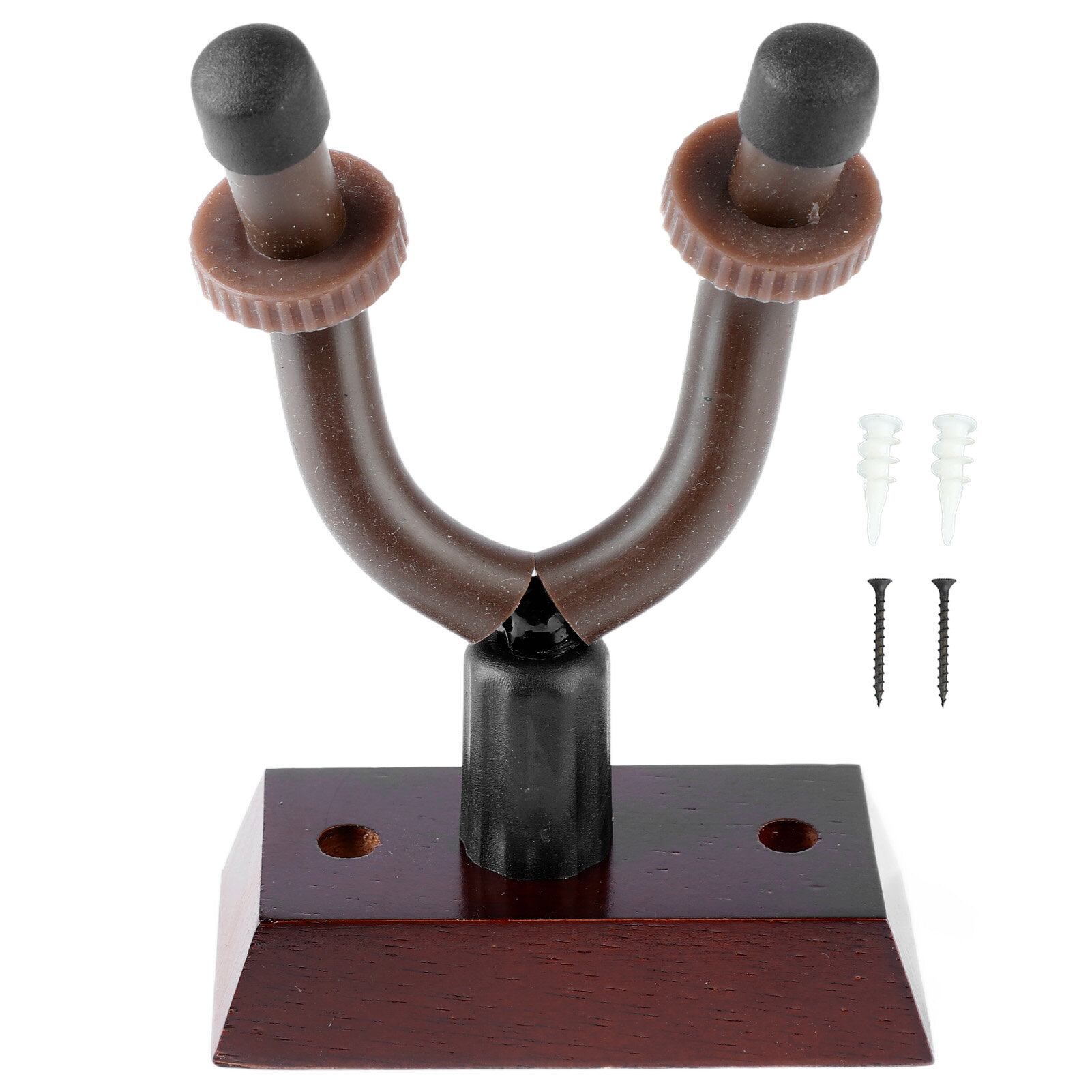 Guitar Neck Swing Holder with Walnut Base Detachable Wall Mount Hook Hanger for Bass Ukulele