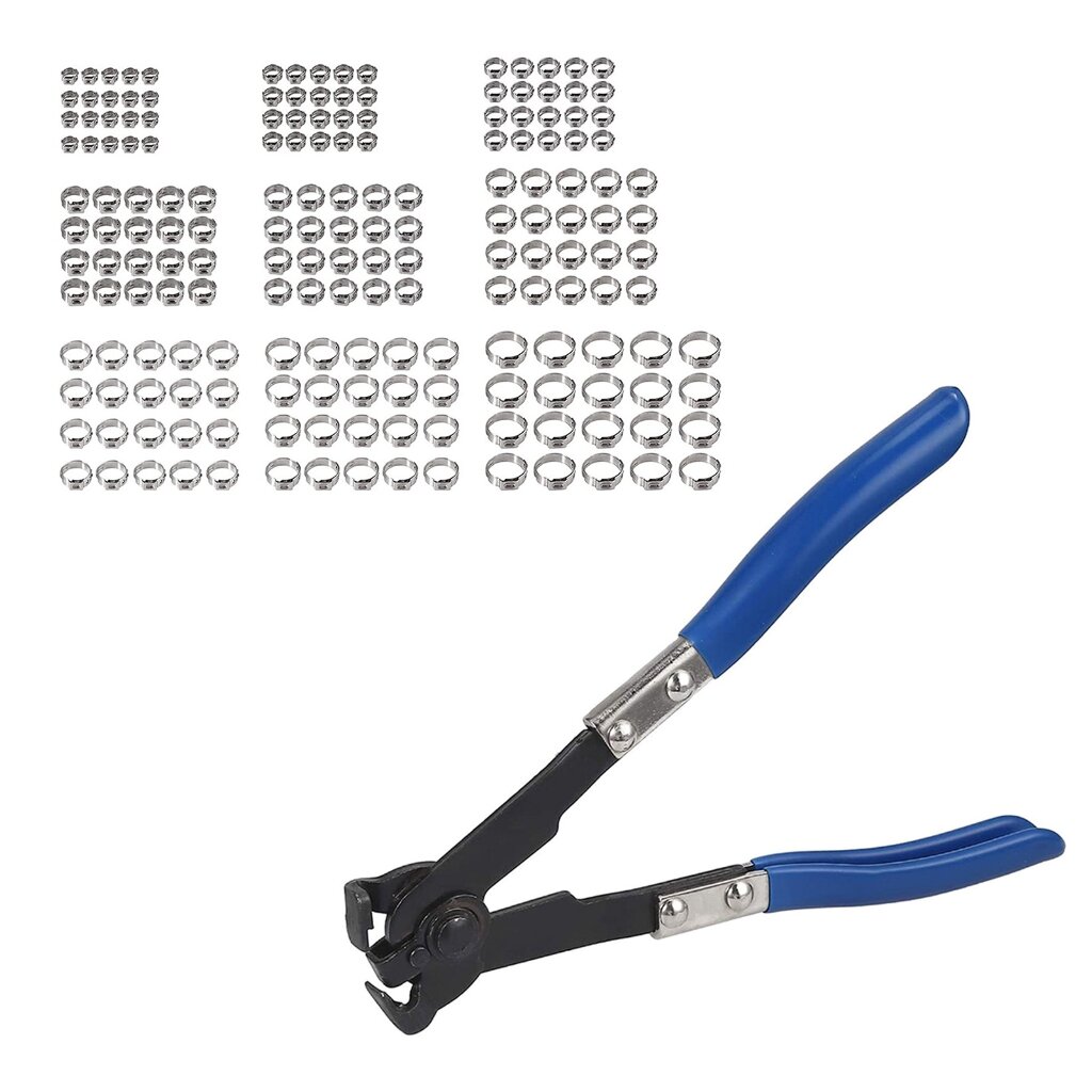 Хомуты для шлангов из нержавеющей Стали диаметром 5,8-21 мм с Одним Ушком, Герметичное Уплотнение с Плоскогубцами, Крепежный Инструмент, подходящий для надежной Установки Трубы