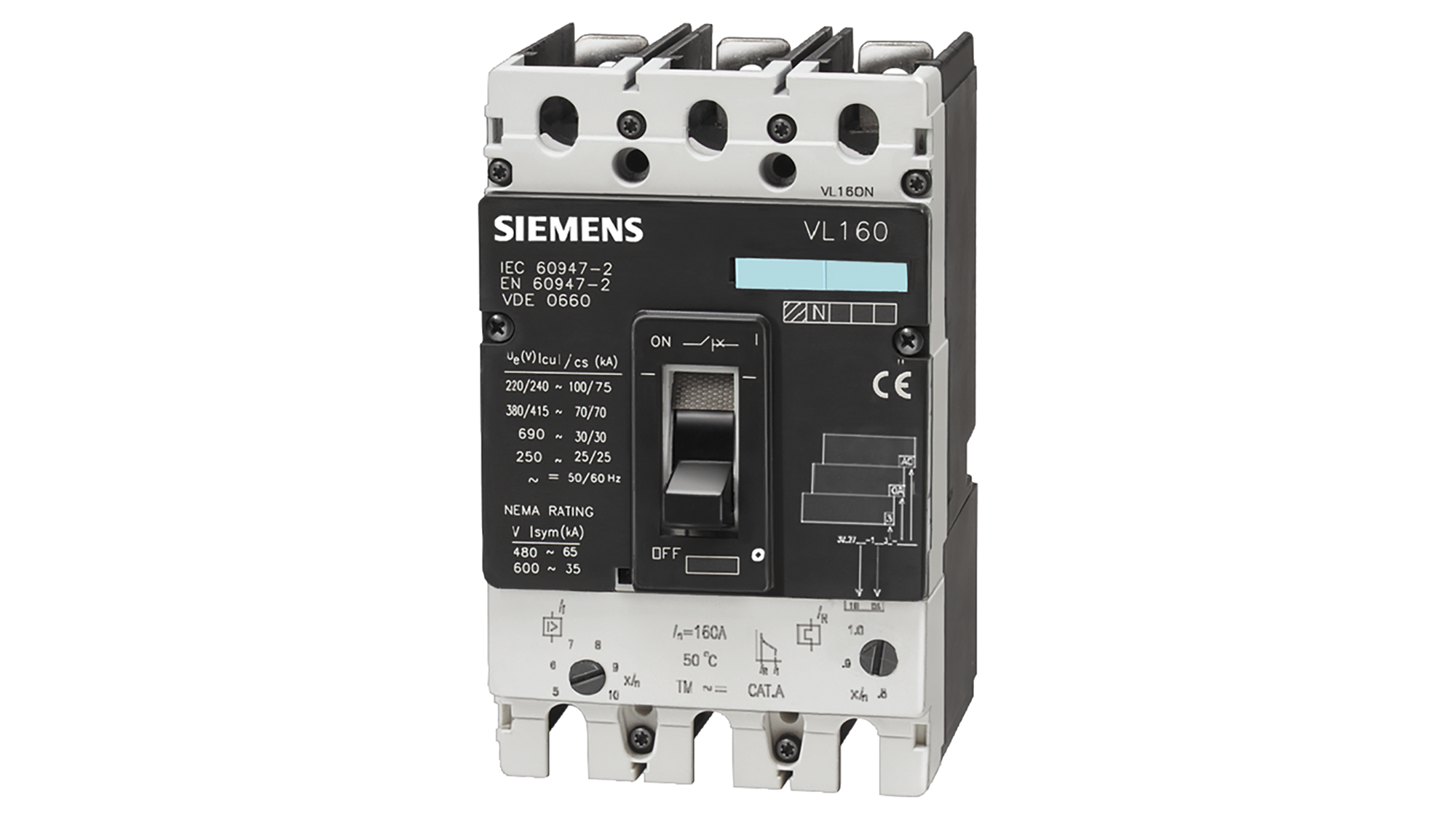 Автоматический выключатель Siemens 3VL2712-1DC36-0AB1 415 В 2HS (1NO+1NC)