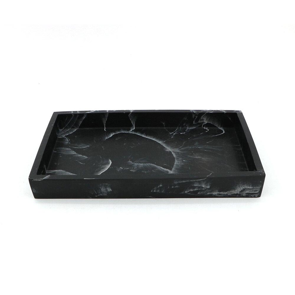 Лоток для аксессуаров VITARTA Black Marble, полирезина, 23x13x2,5 см