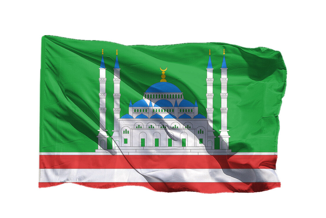 Флаг Грозного на шёлке, 70х105 см для ручного древка