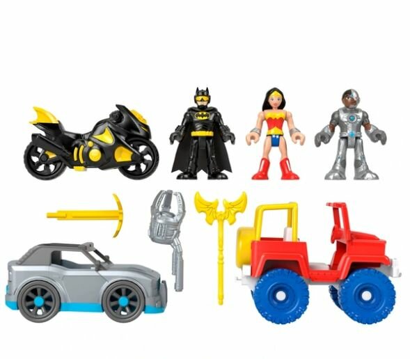 Игровой набор Бэтмен, Чудо-женщина и Киборг Fisher-Price Imaginext DC Super Friends Heroes Pack