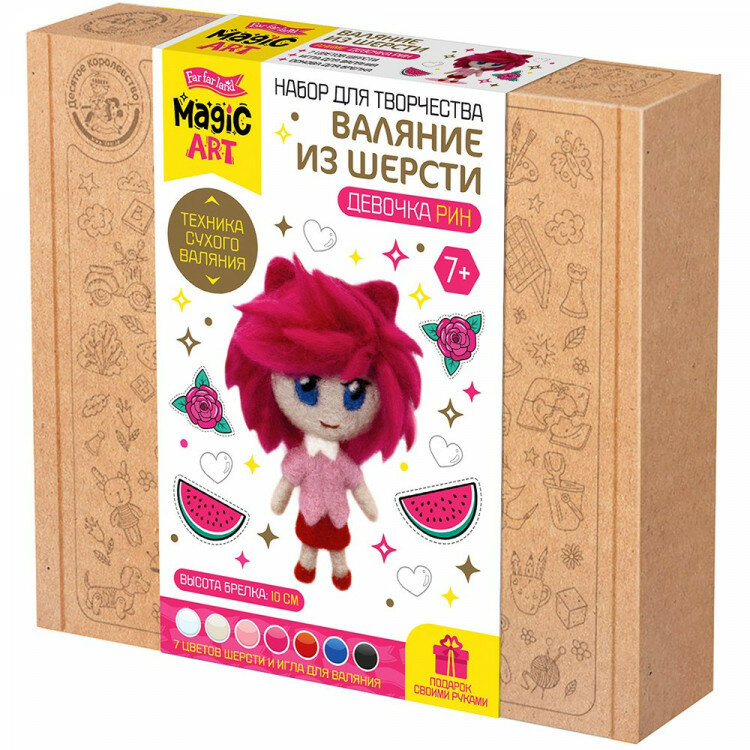 Набор для творчества Валяние шерстью Девочка Рин ДК 7 цветов арт.05708