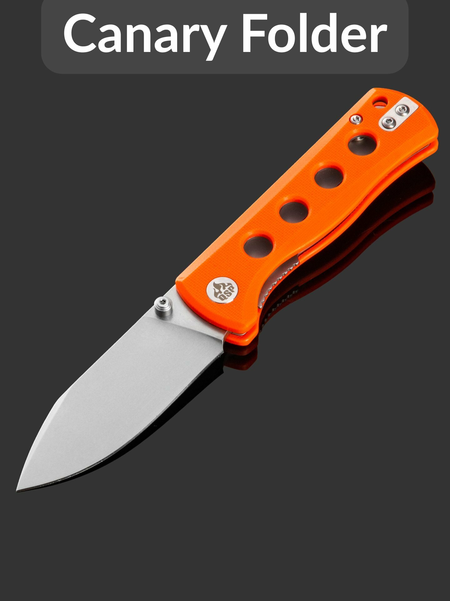 Складной нож QSP Canary Folder Stonewash QS150-B1, сталь 14C28N, рукоять Orange G10