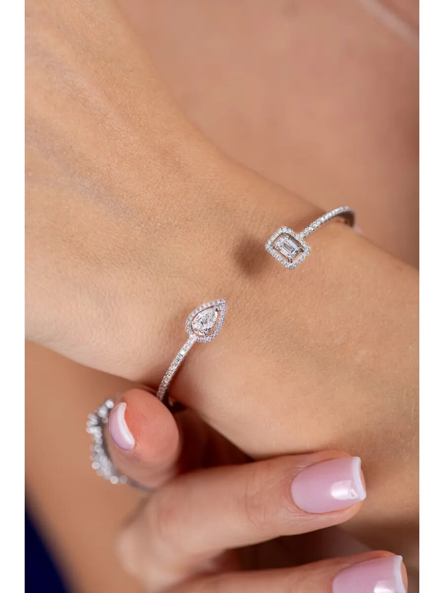 Браслет, кристалл, фианит, циркон