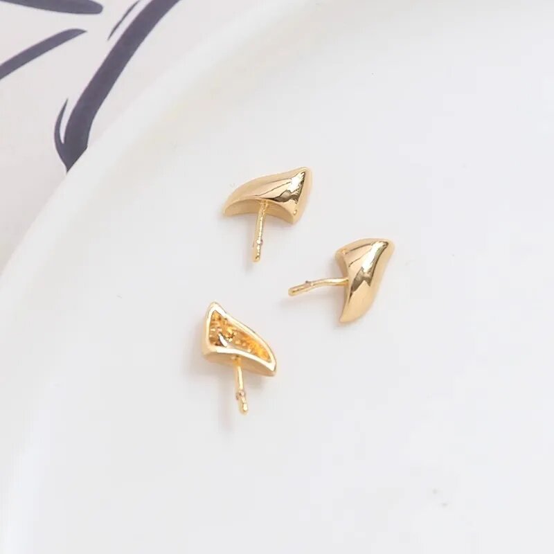 3 пары медных позолоченных украшений для ушей 7х8 мм 3-K gold