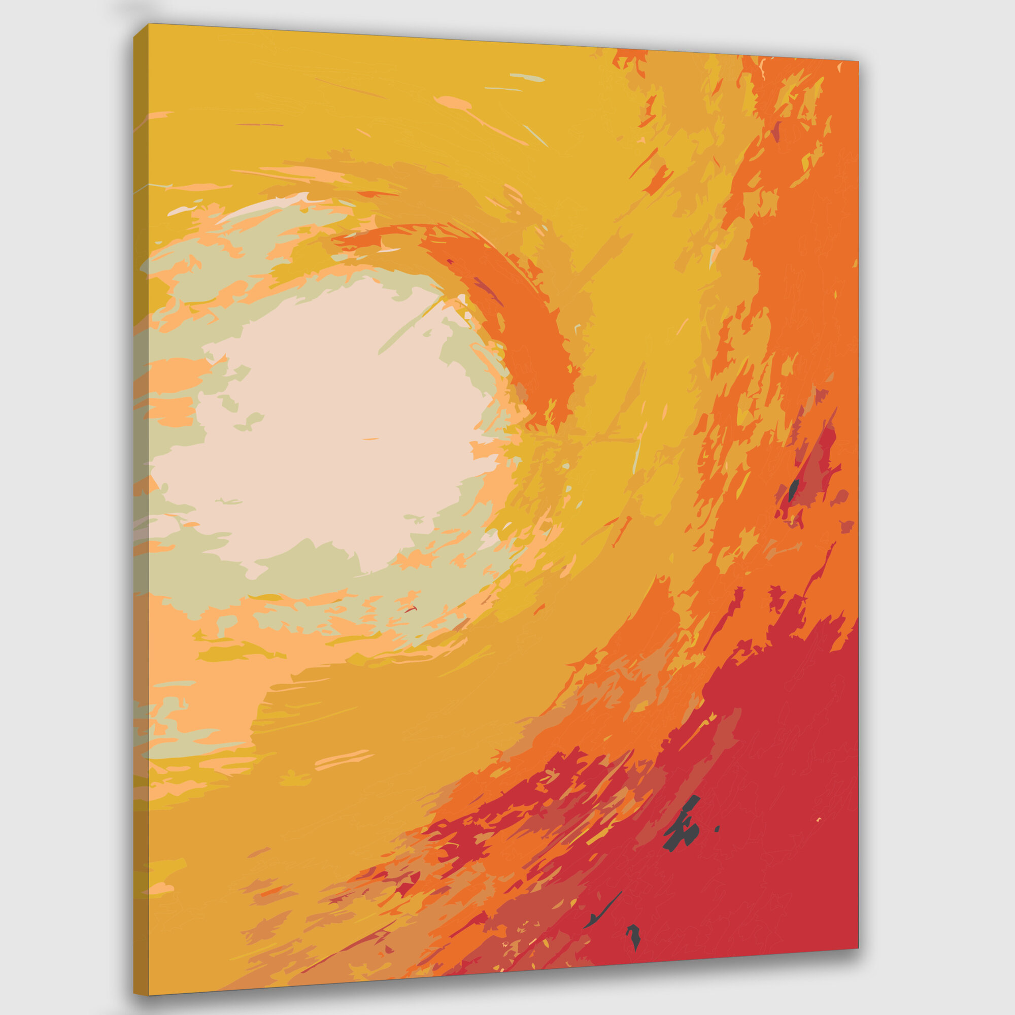 Картина по номерам 40x50 см, акриловая картина, абстрактная, солнце, лучистая энергия, желтый оттенок, глубина