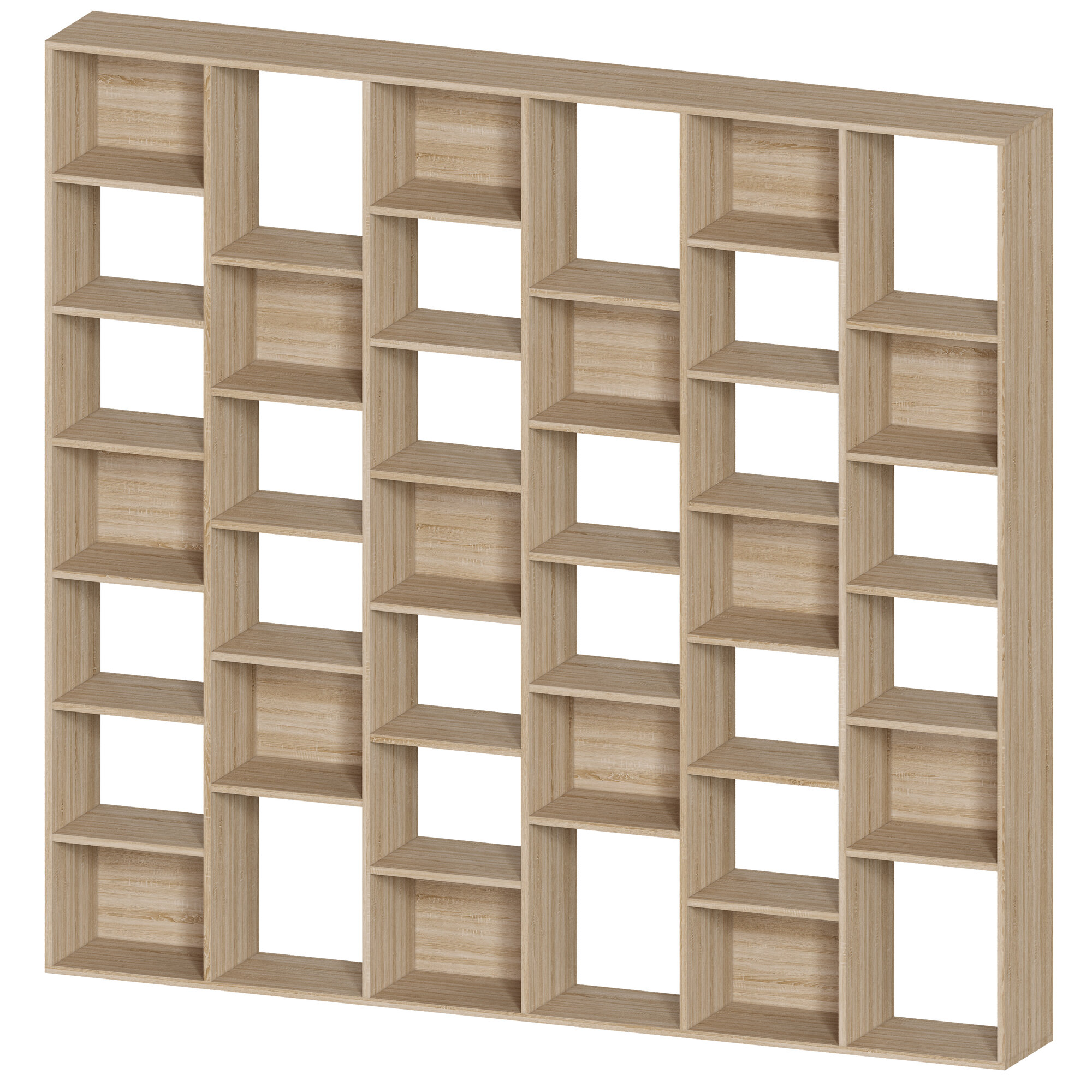 Стеллаж-перегородка СитиМебель №6 Ширина 202 см, Глубина 25 см, Высота 188 см, цвет: Сонома