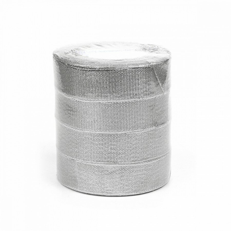 Лента парча 25мм цв. серебро Magic4Hobby 4шт*22,85м (+-1м)