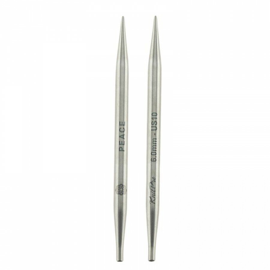 Спицы съемные Mindful 6мм/13см, нержавеющая сталь, серебристый, 2шт в упаковке, KnitPro, 36159