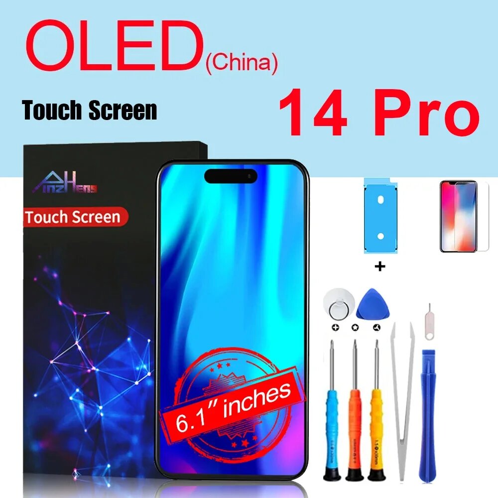 PINZHENG Высококачественный экран INCELL LCD OLED для iPhone 14 Pro 15 Plus 13 Pro Max Дисплей для замены iPhone с инструментами OLED For i14Pro