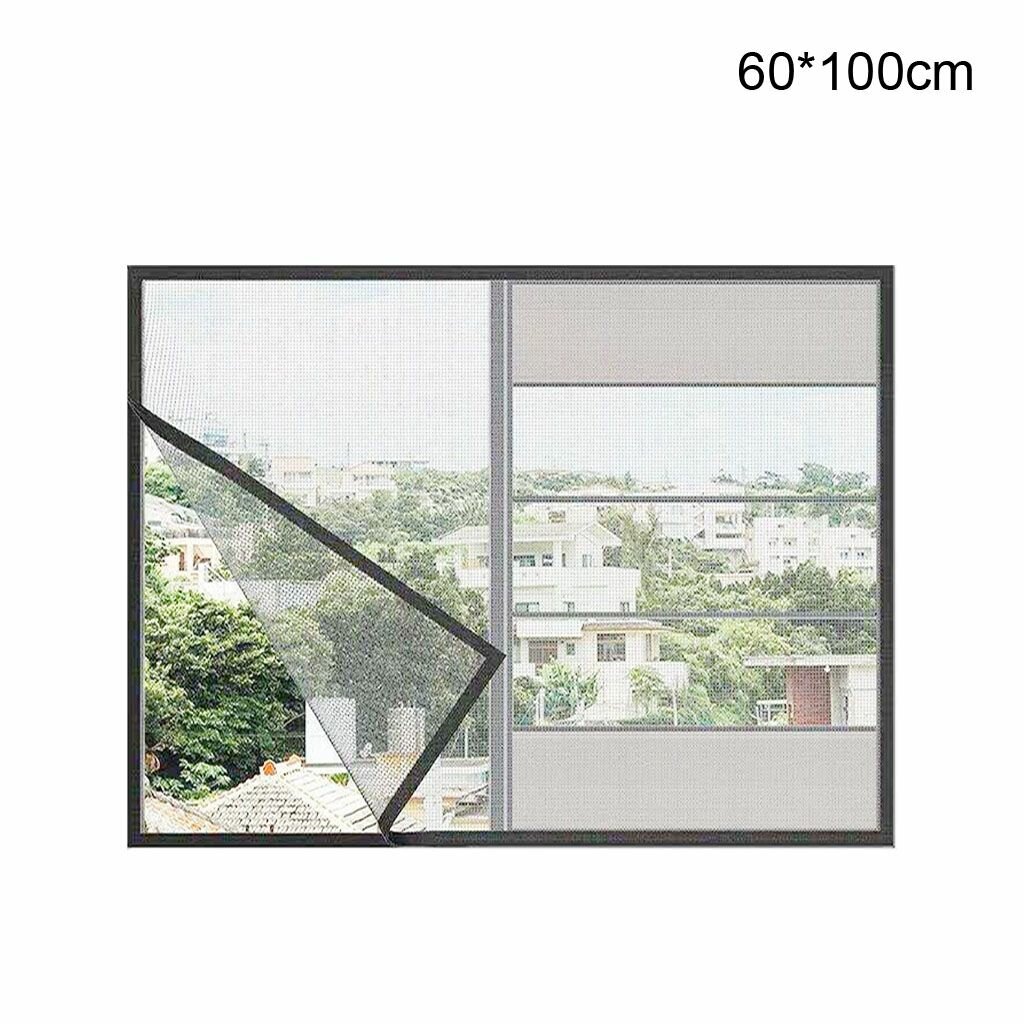 Самоклеящийся нано-антимоскитный и пылезащитный экран, оконная сетка, белая марля, черная наклейка 60*100 см