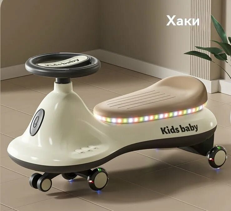 Самокат-беговел "Бесшумное колесо", с подсветкой, с сиденьем