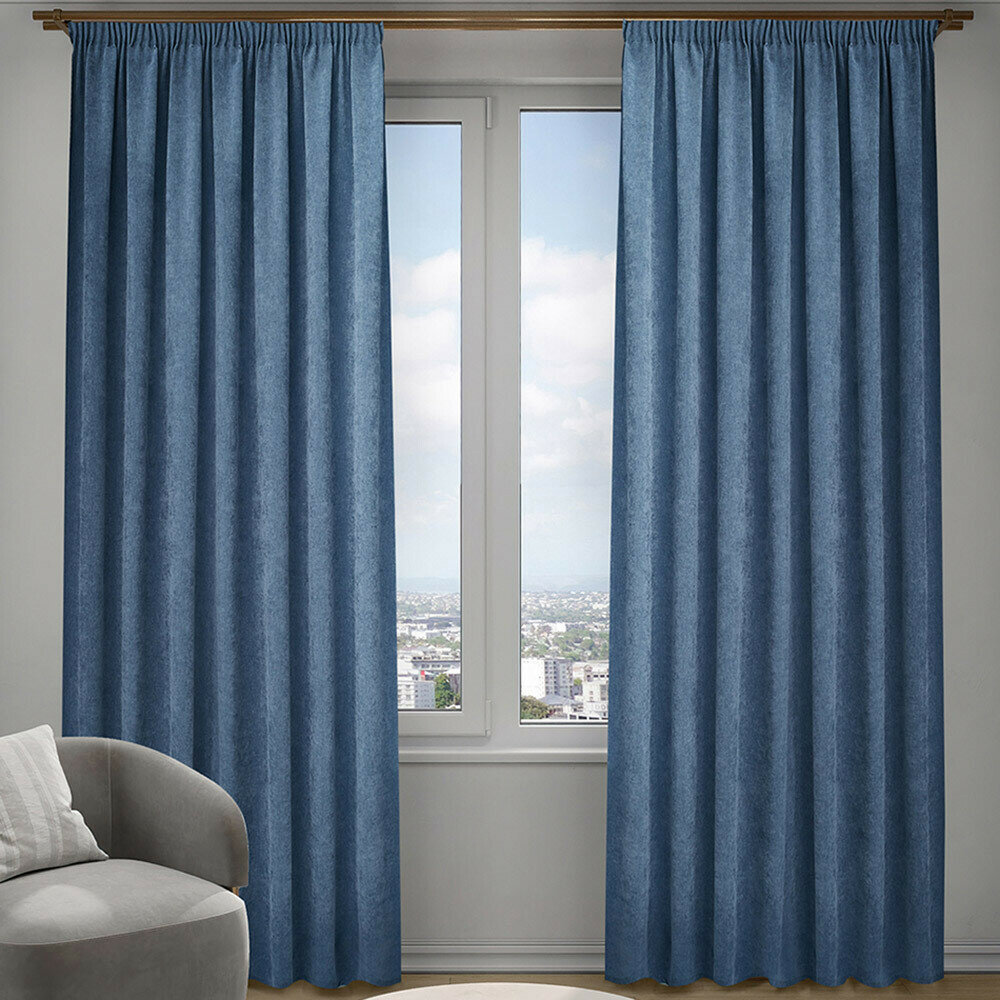 Штора шенилл синяя 200х280 см Decofest Сола (153.744) Decofest 153.744