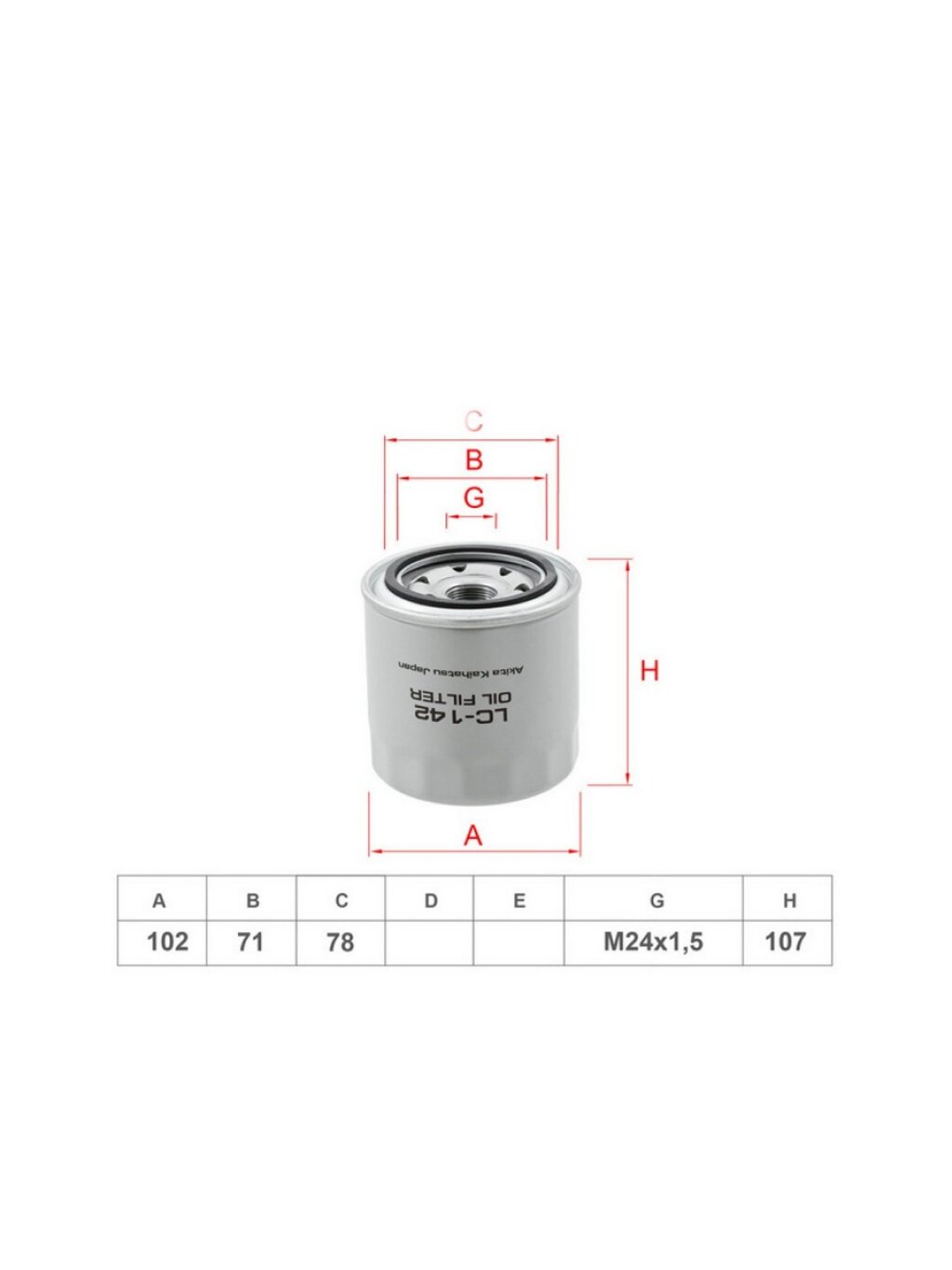 Фильтр масляный LYNXauto LC-142