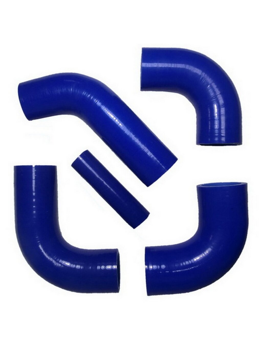 Патрубок системы охлаждения для а/м ГАЗель (405 дв.) Евро-3 (силикон синий) 5 шт. "CARUM"