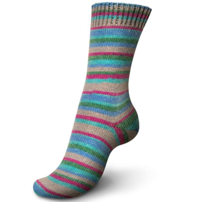 Design Line /Дизайн Лайн/ пряжа Regia, 4 нитки, MEZ, 9801270 (03866, *, Design Line by Kaffe Fassett, cool color (холодный), бирюзовый/зеленый/маджента/серый)