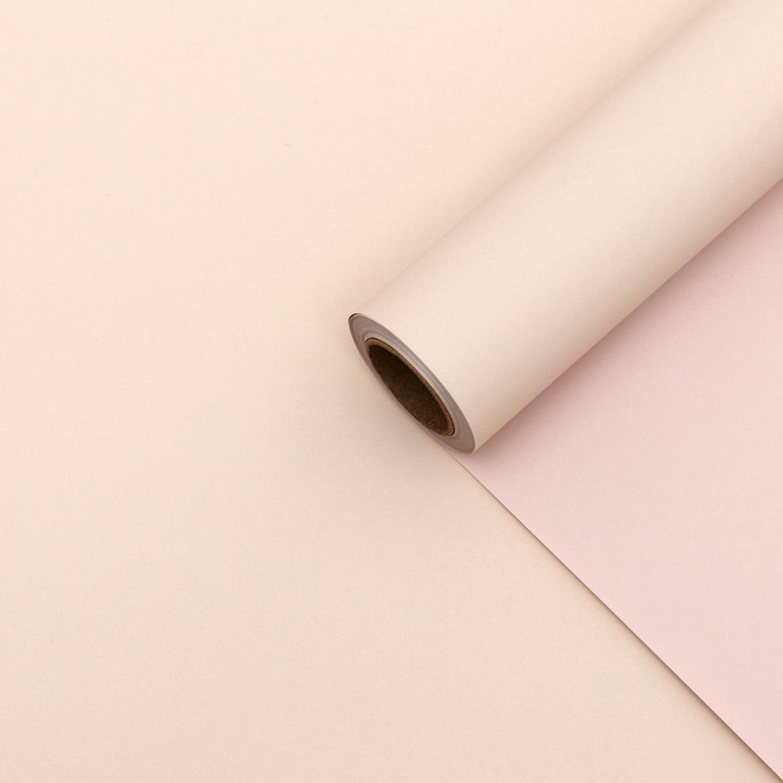 Пленка упаковочная для цветов тонированная, матовая, пудровый, 0,5 х 10 м, 65 мкм