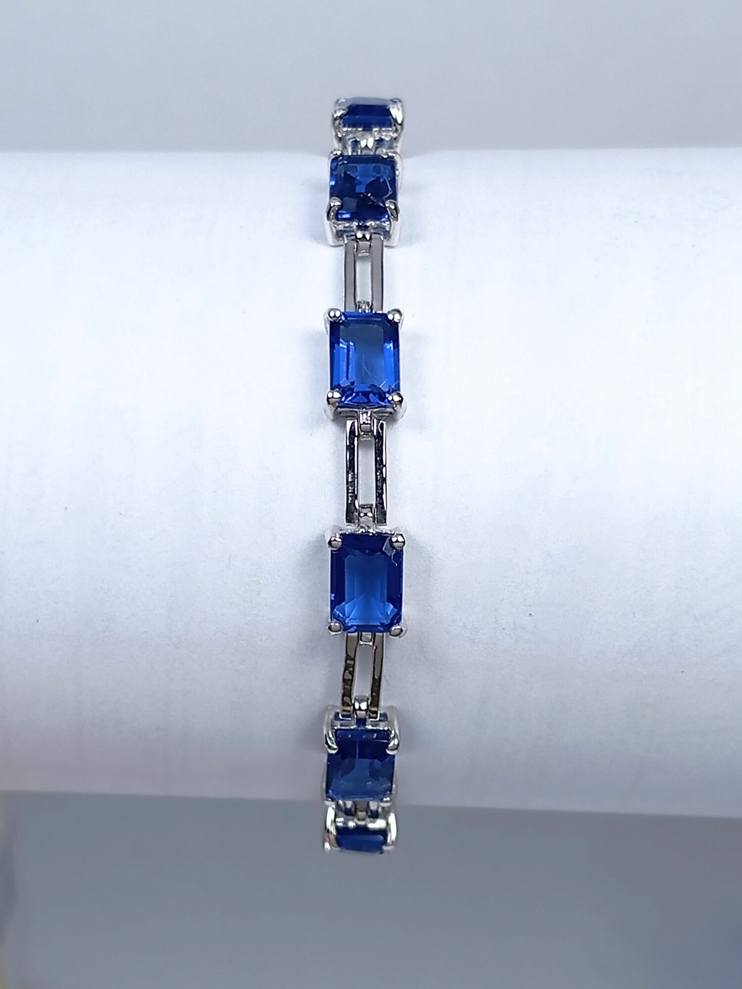 Браслет, серебро, 925 проба, родирование, танзанит