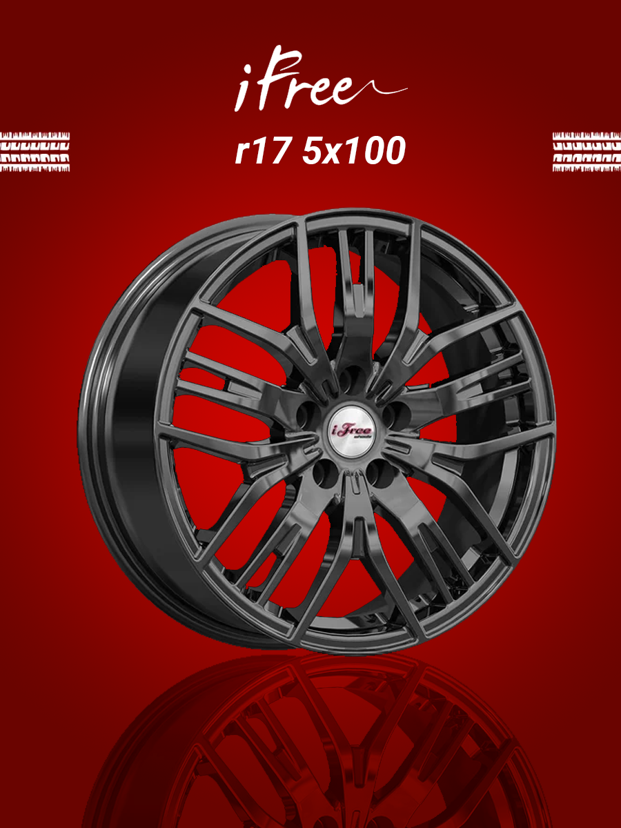 Диск автомобильный iFree Аскет 7x17 5x100 ET38 57,1 BK