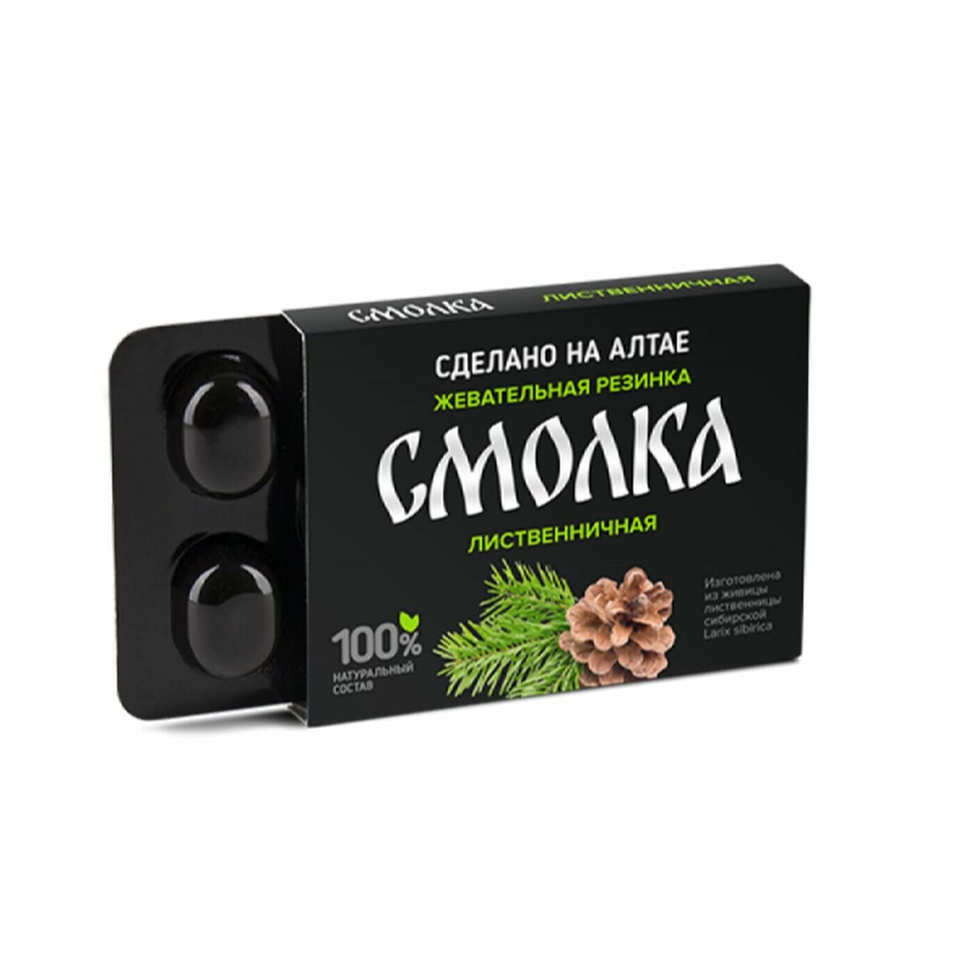 Натуральная жевательная резинка Смолка Лиственничная, 4гр (Алтай Флора)