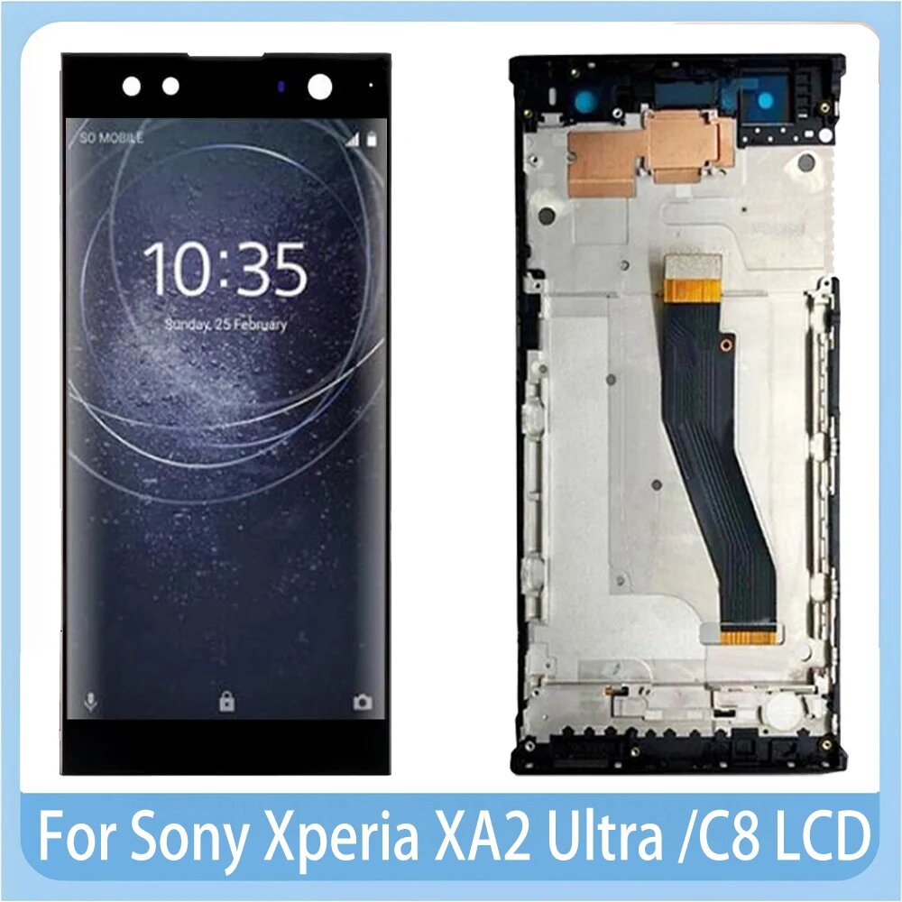 ЖК-дисплей 6,0 "для SONY Xperia XA2 Ultra, сенсорный экран с дигитайзером в сборе, Замена для Sony Xperia XA2 Ultra C8, оригинал