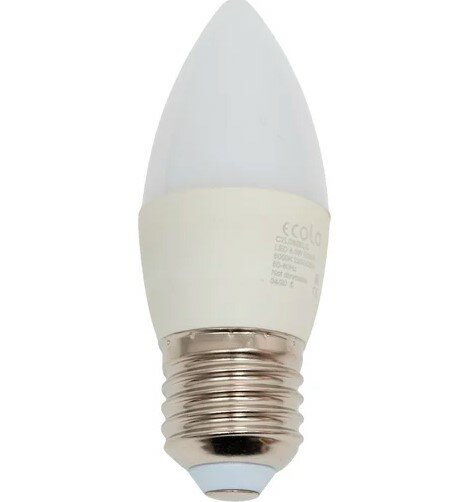 Лампа светодиод. Ecola candle LED 8,0W E27 6000K свеча (композит) 100x37