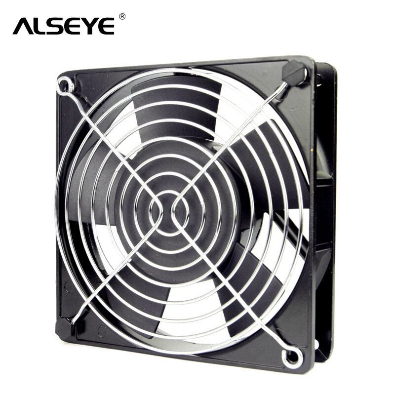 ALSEYE AC 220/240V 120mm Вентилятор Metal frame 12cm AC Вентилятор охлаждения with Cover 50/60 HZ 2500RPM Two Ball Bearing Вентилятор охлажденияs