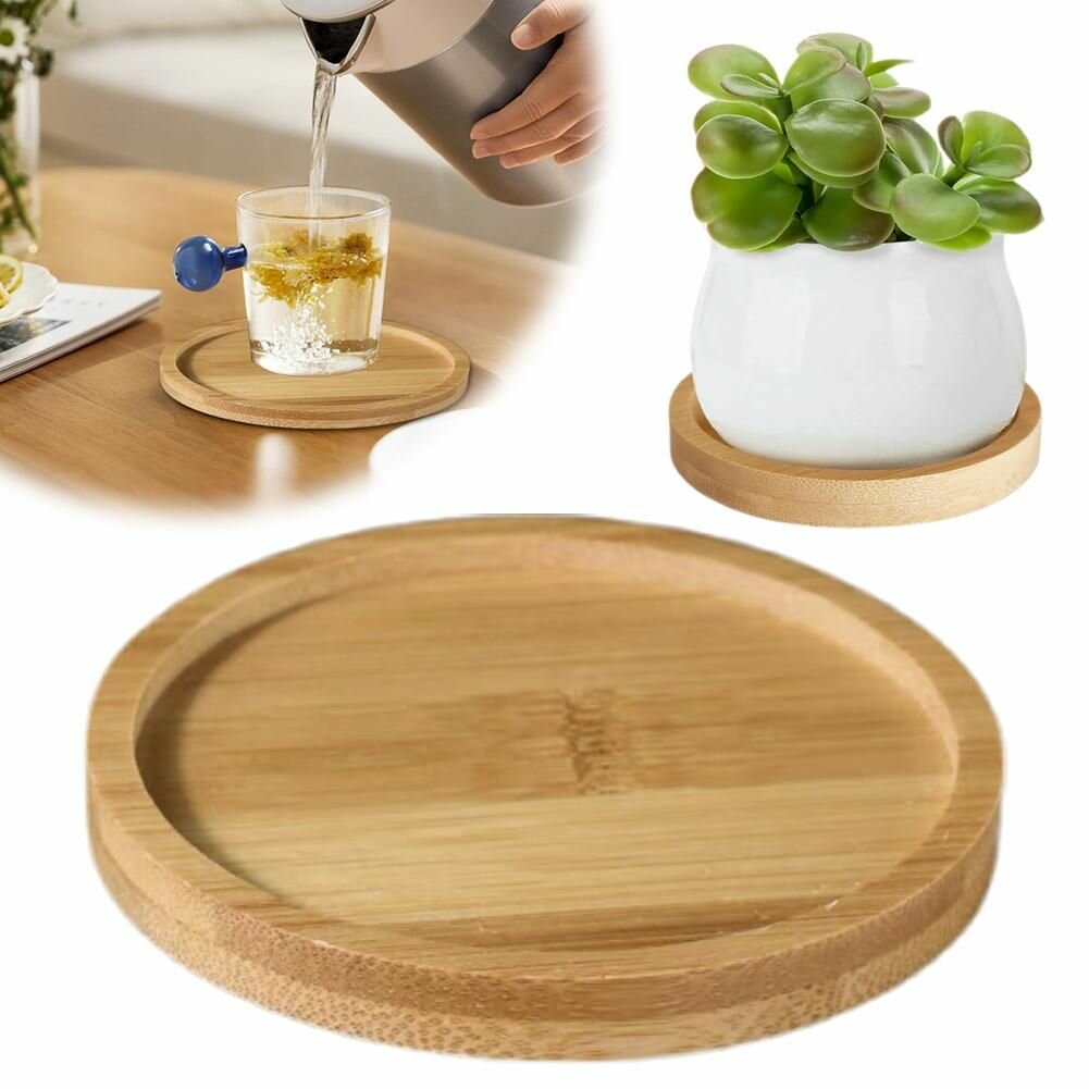 Ретро круглая деревянная подставка под чашку, Коврик для горшечных растений
