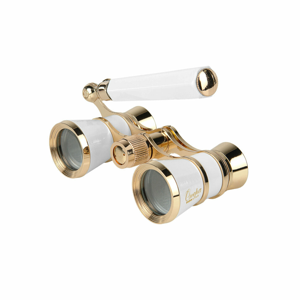 Бинокль театральный Veber Opera БГЦ 3x25 лорнет, белый/золотой
