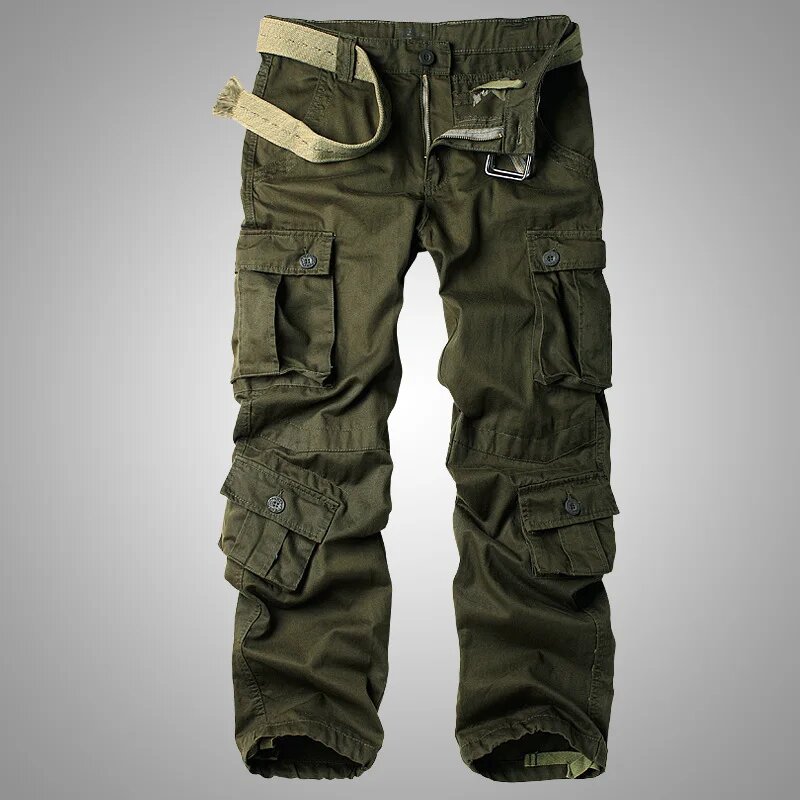 Мужские брюки-карго хлопковые, army green, XL