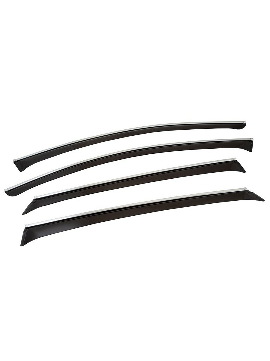 Дефлекторы окон хром KIA OPTIMA IV 2016-, 4 шт, ветровики CHROMEX / Киа Оптима