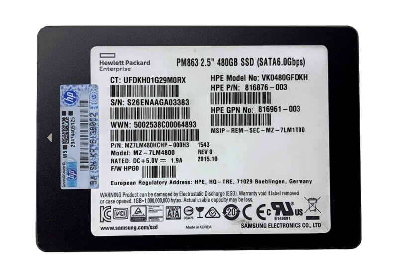 Жесткий диск HP 816961-003 480Gb SATAIII 2,5" SSD