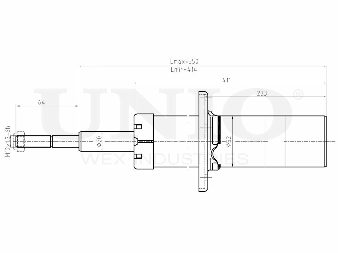 Амортизатор газовый передней подвески, для БМВ X5 (E70) 06-, BMW 06-, артикул SAB-10682, производителя UNIO