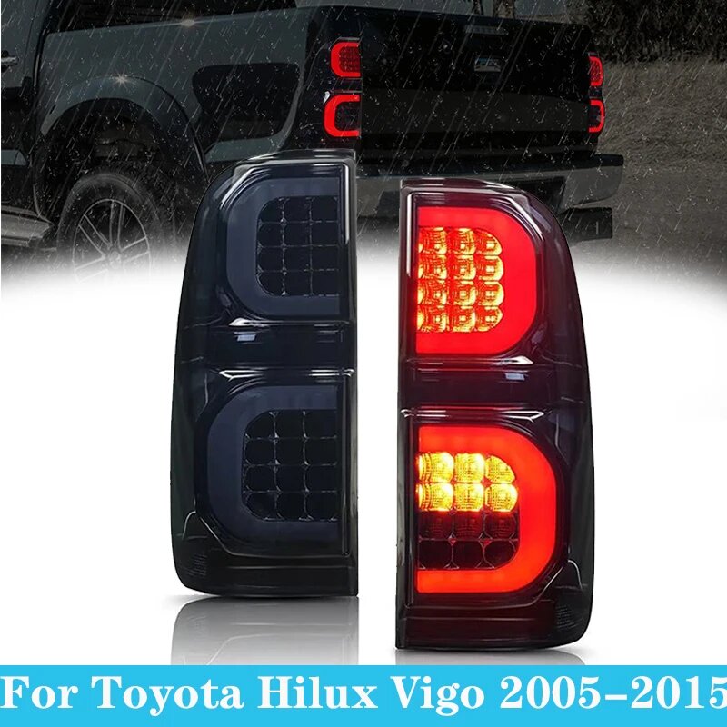 Задний ходовой фонарь + тормоз + фонарь заднего хода + указатель поворота, светодиодный задний фонарь, светодиодный задний фонарь в сборе для Toyota Hilux Vigo 2005-2015