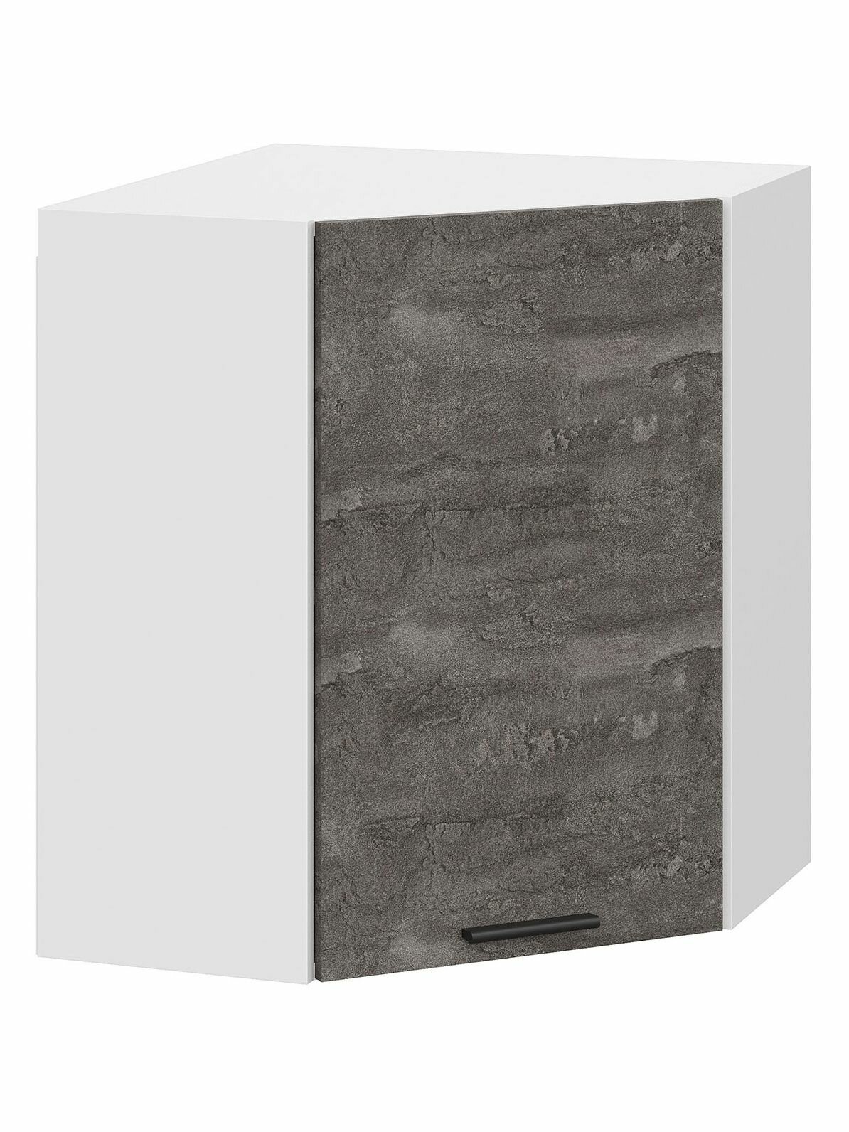 Кухонный модуль навесной, угловой шкаф Урбан с полками, с доводчиками, 60х60х72 см, Белый / Камень темный