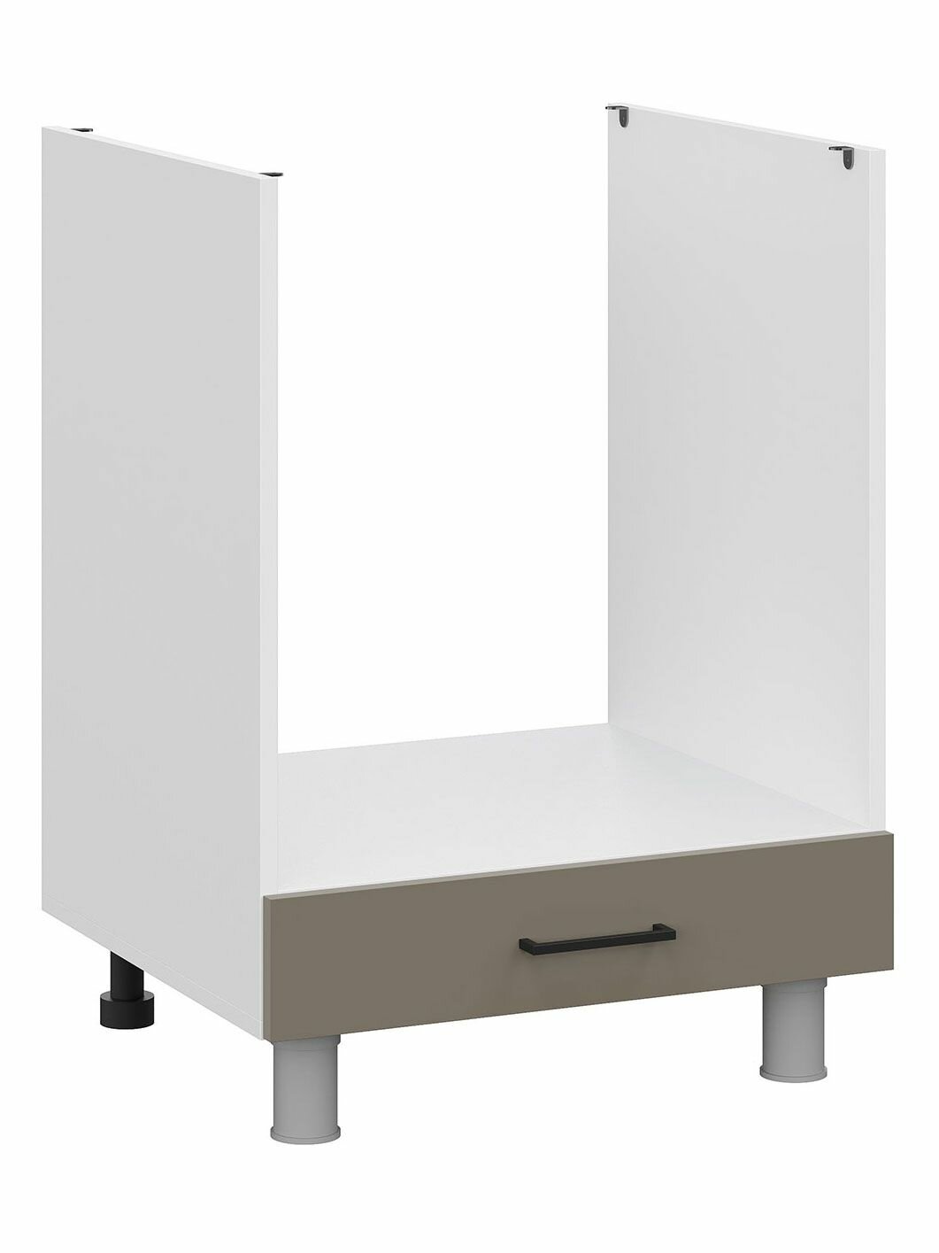 Кухонный модуль напольный, стол под духовку Сектор с ящиками, 60х53.8х82.4 см, Белый / Базальт