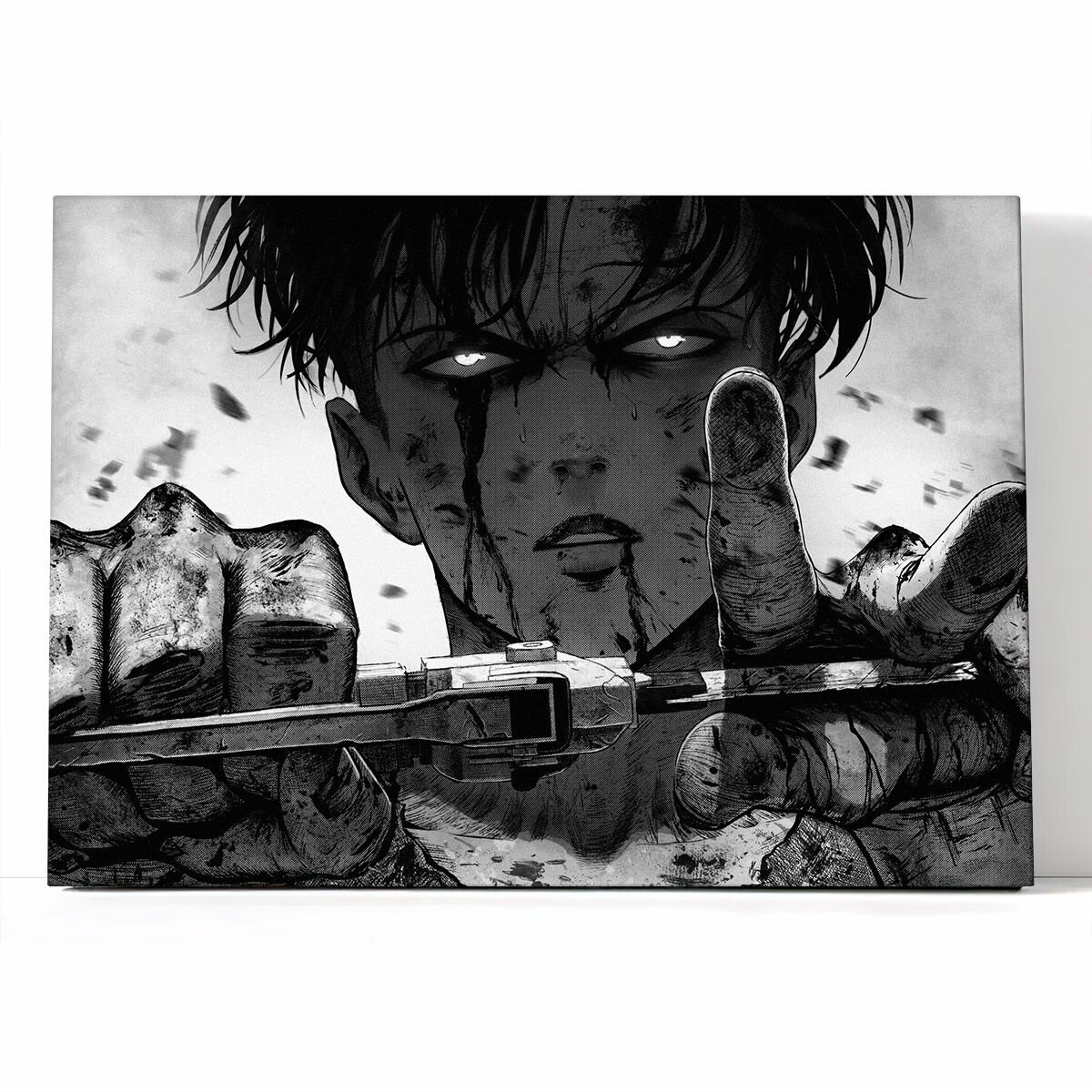 Интерьерная картина на хлопковом холсте/Атака титанов, Леви Аккерман аниме