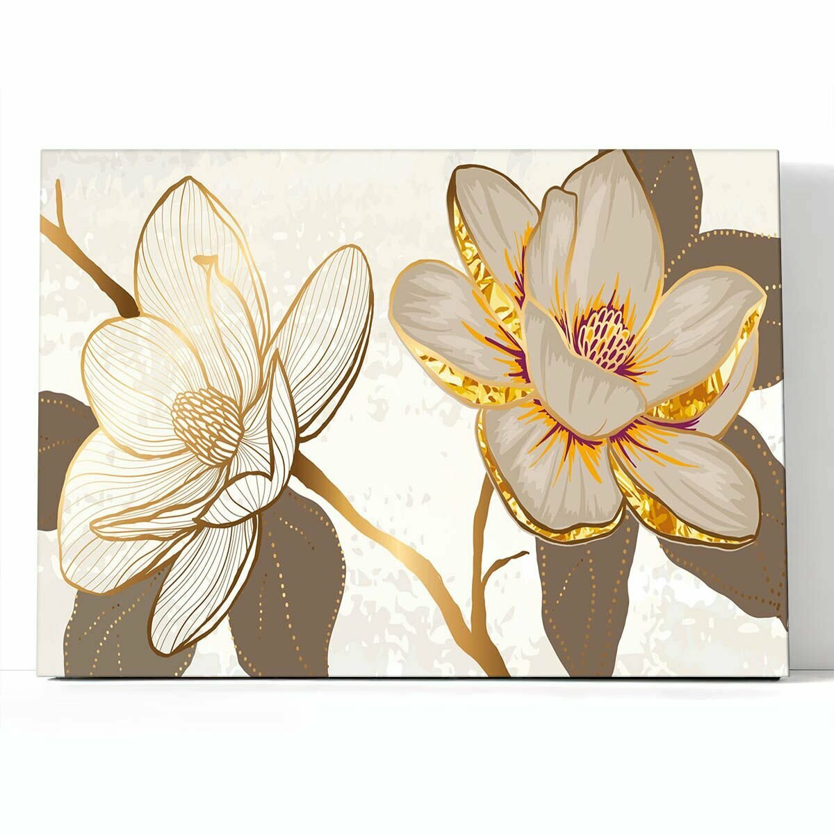 Интерьерная картина на холсте/Золотые лотосы арт