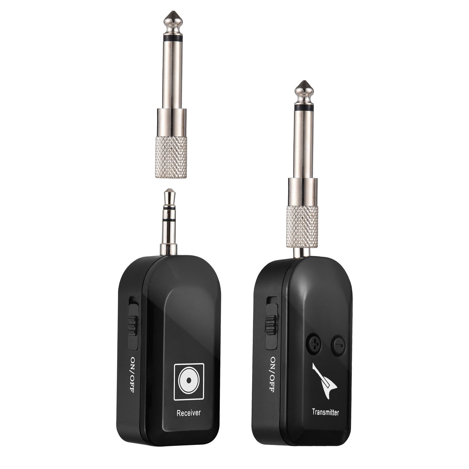 Беспроводная система для гитары Заряжаемая 2.4G Передающий и принимающий модуль Набор Для электрогитары баса электроветровых инструментов электропиано скрипок Внешних выступлений с 30Hz-18KHz 96dB 2.5ms 10mW 4 часа 2 часа 16 точек ≤30m 3.5mm разъем