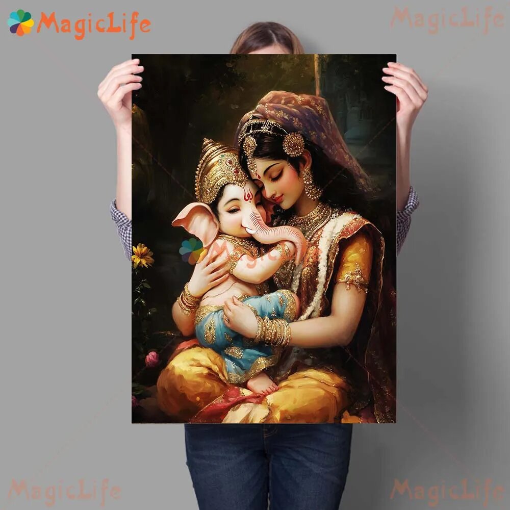 Художественные постеры на холсте Shiva Parvati Q, 21X30cm NoFrame