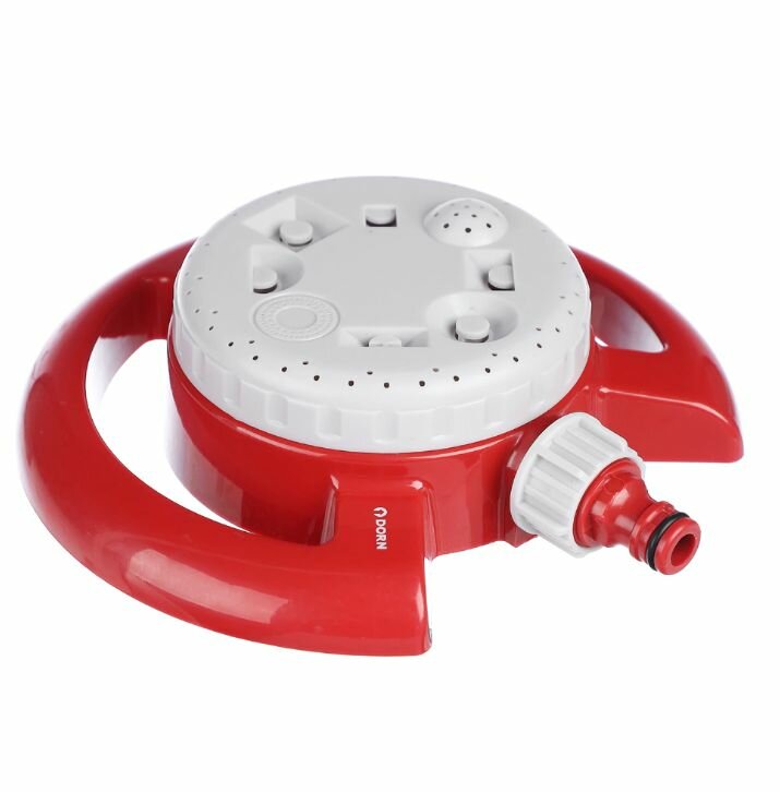 Дождеватель DORN, круговой, 8 режимов, пластик, черный/красный