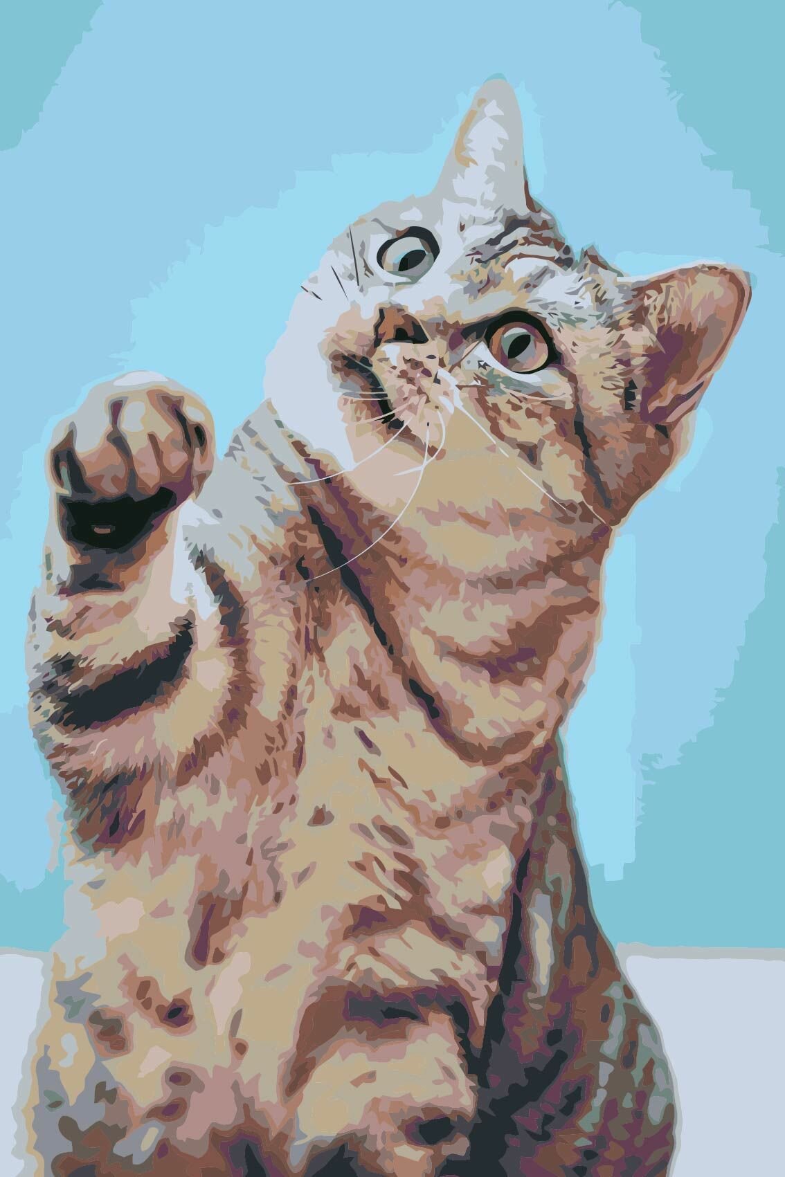 Картина по номерам Y-380 "Котик дает лапу" 40х60