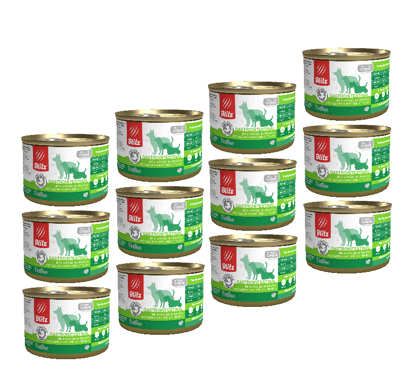 Blitz Vetline dog gastrointestinal Влажный корм для собак при нарушении работы жкт 200г * 12шт